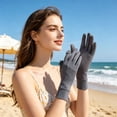 Breathable Ice Silk Sunscreen Gloves for Summer Driving, Touch Screen ...