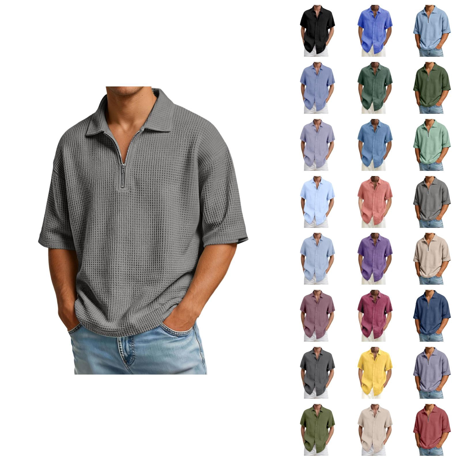 Breathable Knit Shirt With Full Zip Front Comfortable Casual Long ...