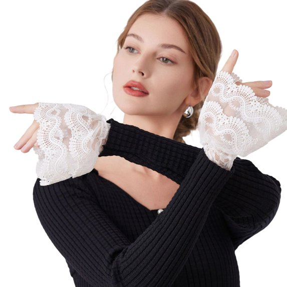Breathable Lace Detachable Sleeve Wrist Cuffs Sleeves Multipurpose Arm ...
