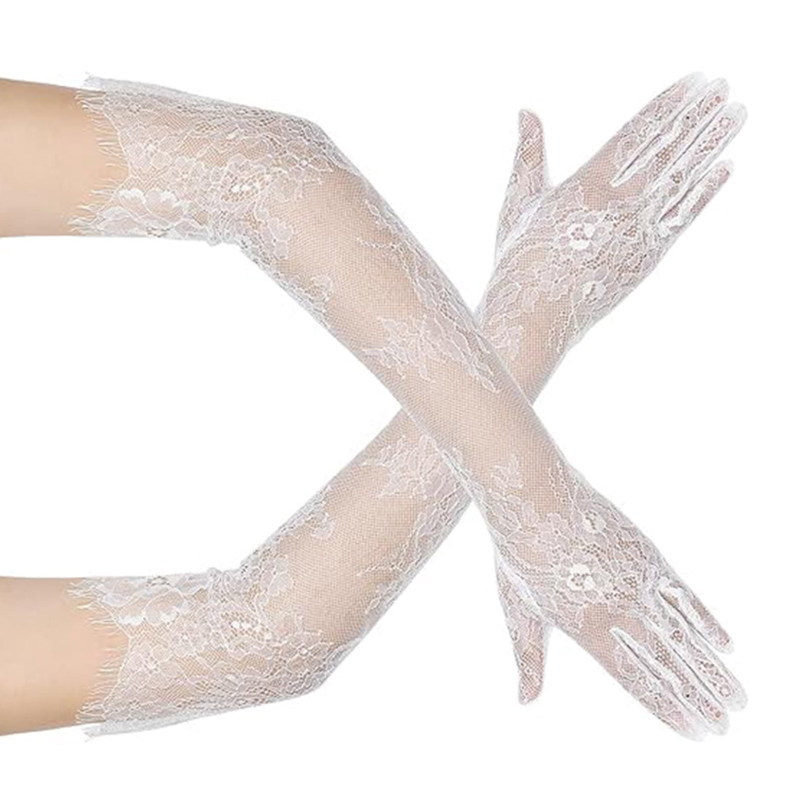 Breathable Lace Operas Gloves For Wedding Dresses Skin Friendly Fabric ...