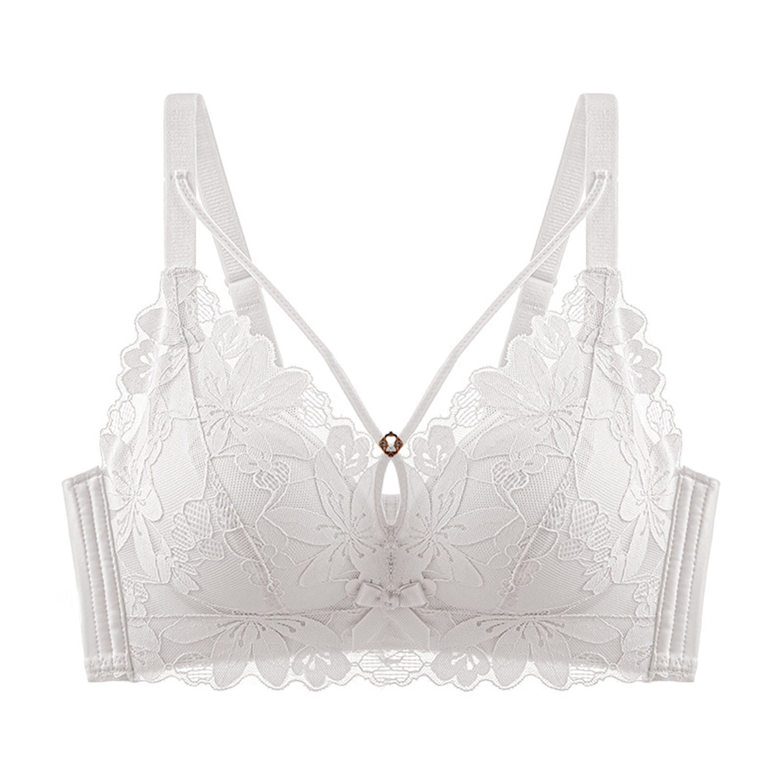 Breathable Lace Thickened Bra for Women, Seamless, No Steel Ring, Anti ...