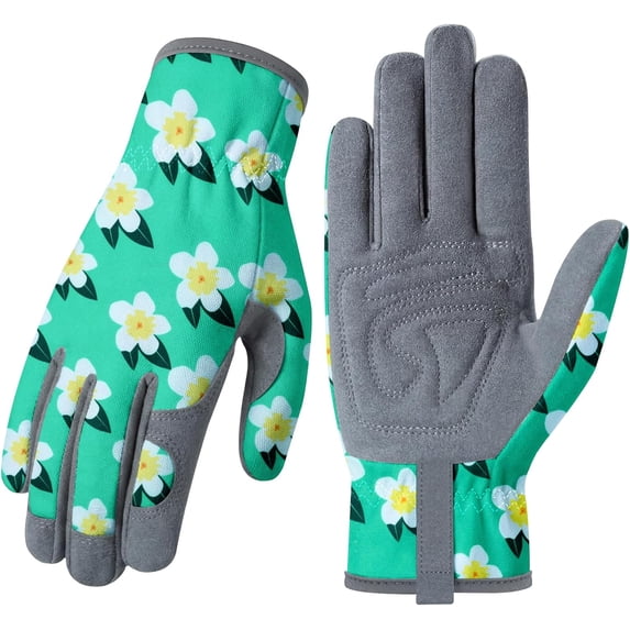 Breathable Leather Garden Gloves with Grip, Gardening Gloves for Women ...