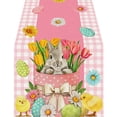 Breathable Linen Fabric Runner In Classical Easter Bunnies Print For ...