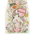 Breathable Linen Fabric Runner In Classical Easter Bunnies Print For ...