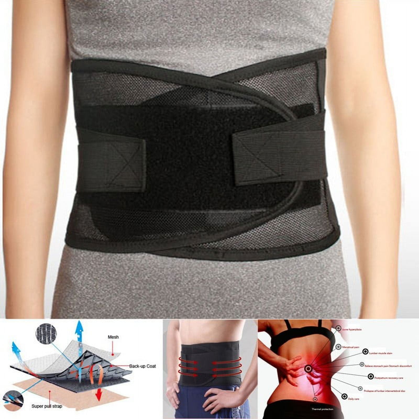 Breathable Lumbar Waist Back Support Brace Strap Pain injury Guard ...