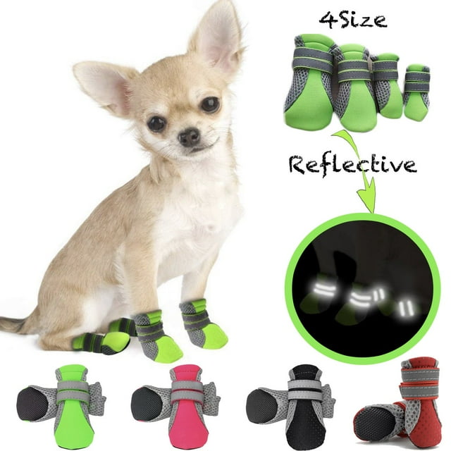 Breathable Mesh Dog Boots Nonslip Soft Sole Dog Shoes with Reflective ...