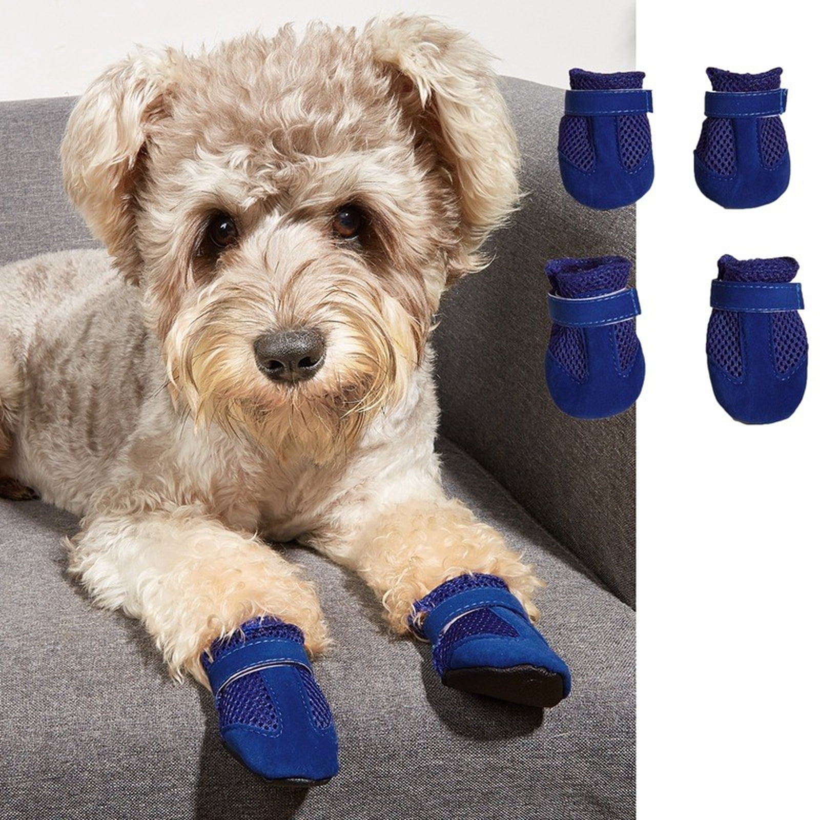 Breathable Mesh Dog Boots with Adjustable Straps, Non-Slip Sole ...