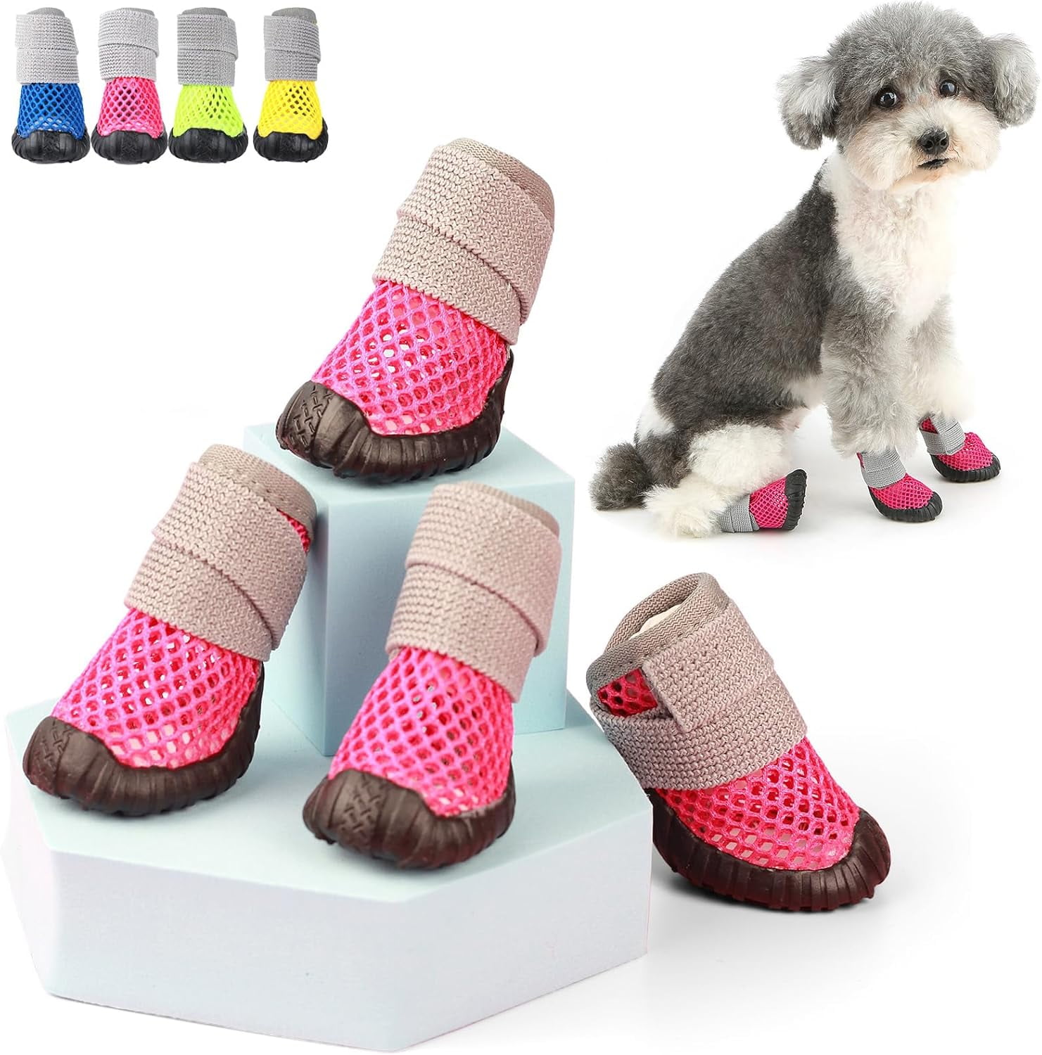 Breathable Mesh Dog Shoes for Small Dogs Summer Puppy Boots for for Hot ...