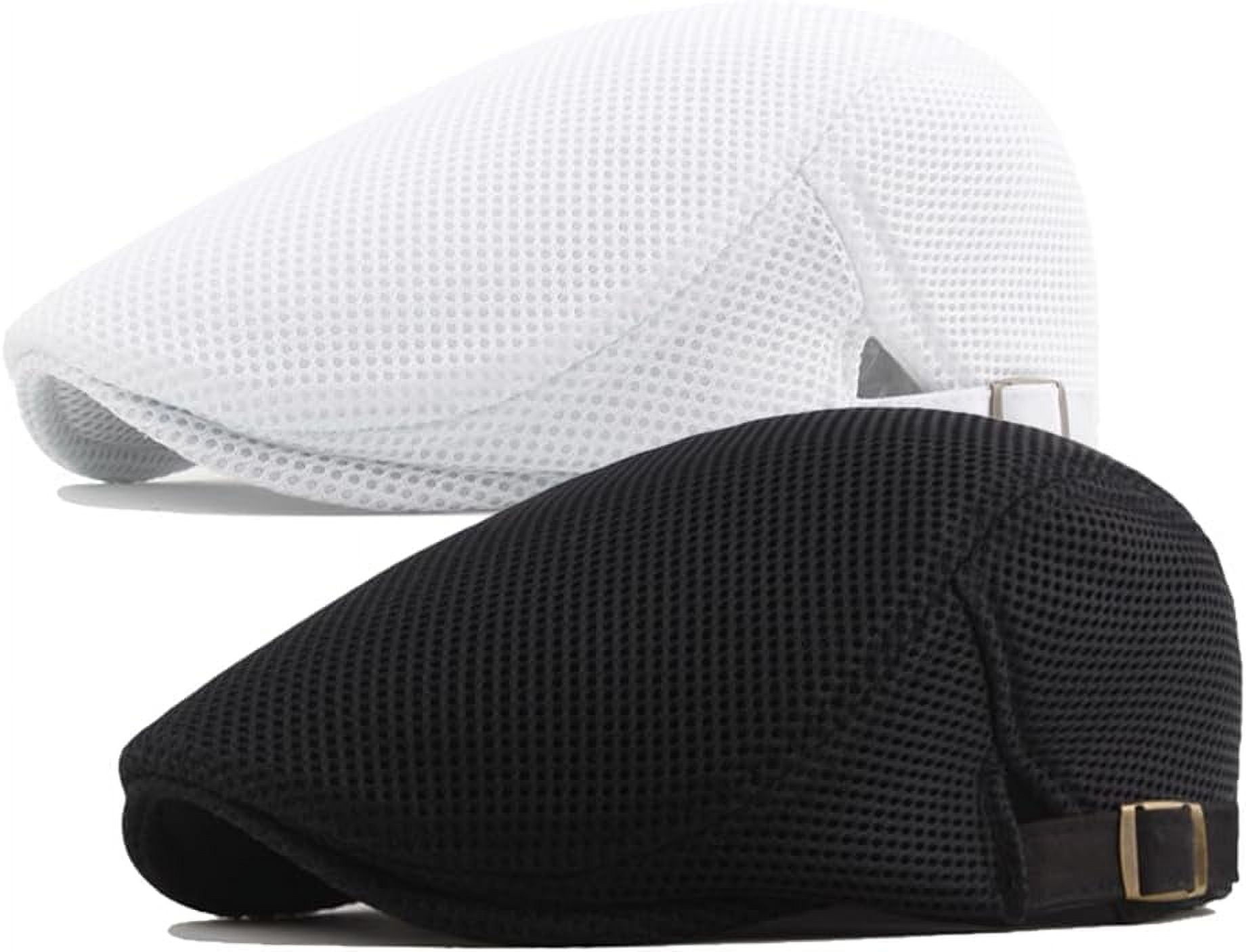 Breathable Mesh Flat Cap for Men, Adjustable Newsboy Hat Beret Ivy Cap ...