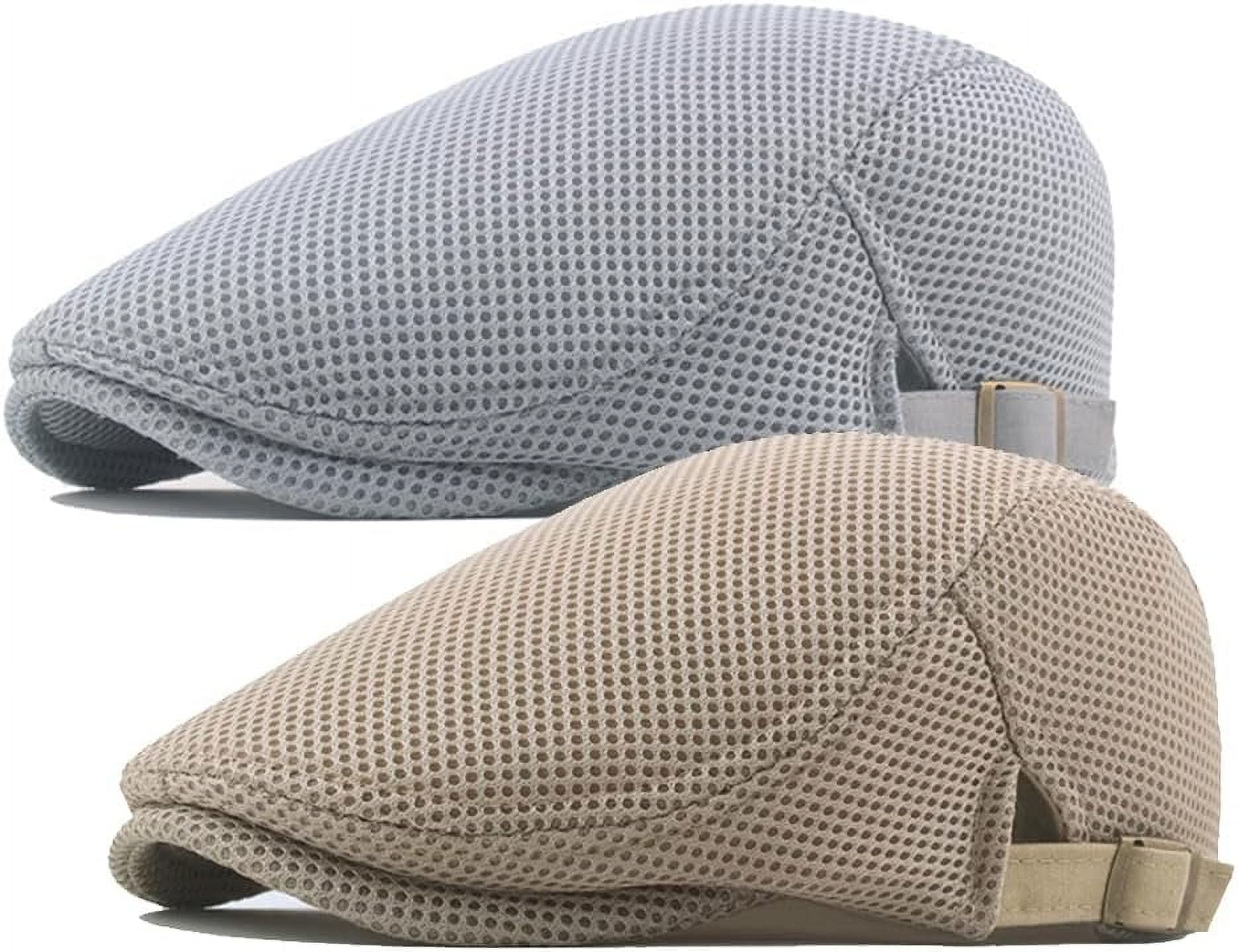 Breathable Mesh Flat Cap for Men, Adjustable Newsboy Hat Beret Ivy Cap ...