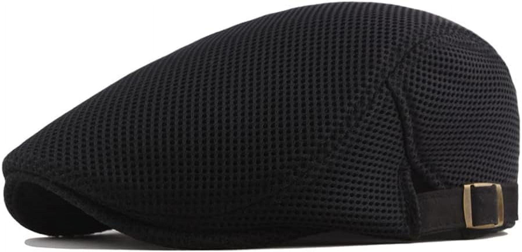 Breathable Mesh Flat Cap for Men, Adjustable Newsboy Hat Beret Ivy Cap ...