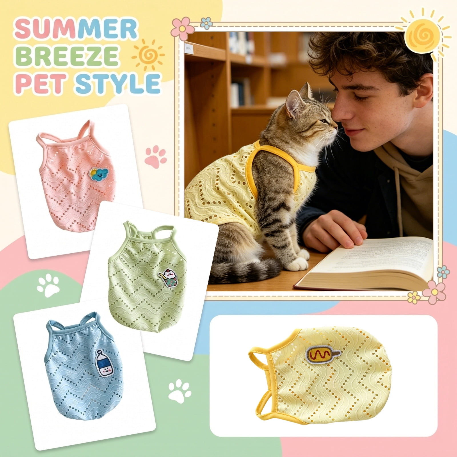Breathable Mesh Pet Camisole for Boredom Relief, Lightweight Dog and ...