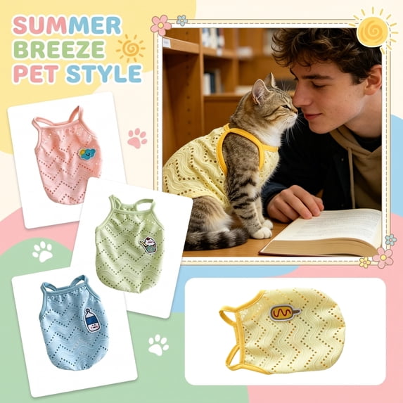 Breathable Mesh Pet Camisole for Boredom Relief, Lightweight Dog and ...