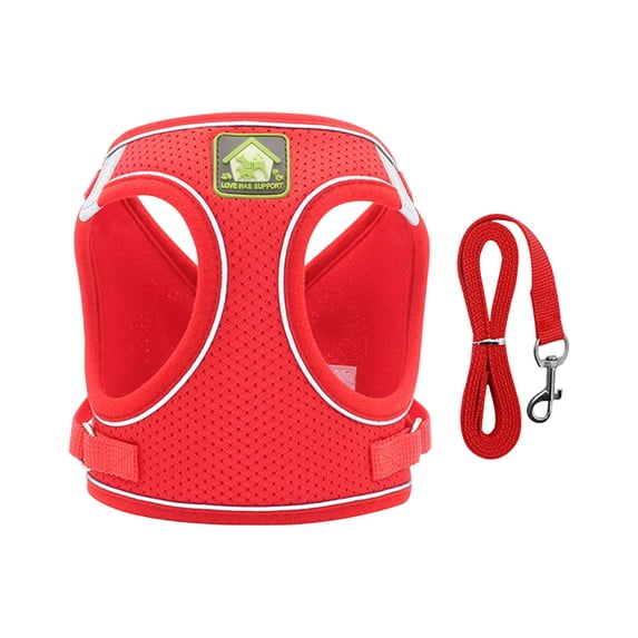 Breathable Mesh Pet Harness with Reflective Trim Adjustable Vest ...