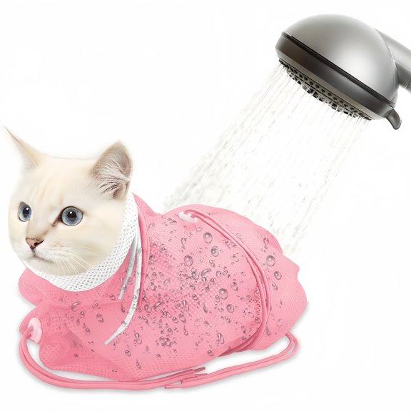 "Lifeuping Cat Grooming Bath Bag, Soft Mesh Restraint, Adjustable Neck ...