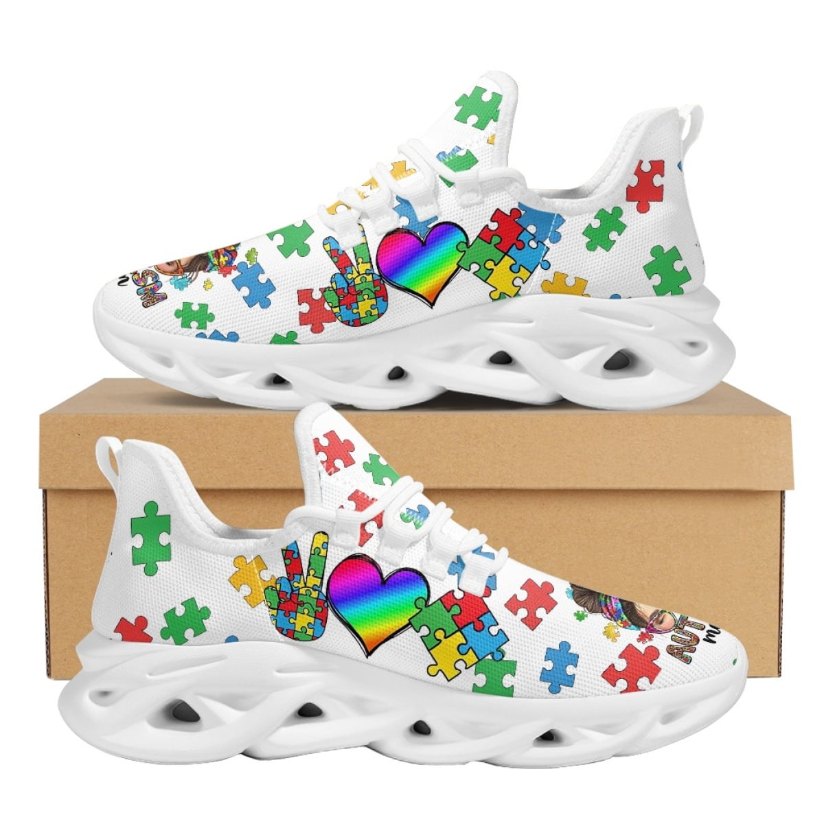 Breathable Mesh Sneakers Autism Autism Awareness Cancer Lightweight ...