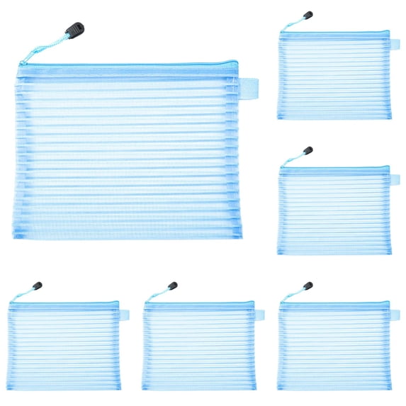 Breathable Mesh Zipper Stationery Bag Lightweight Portable Pen Storage ...