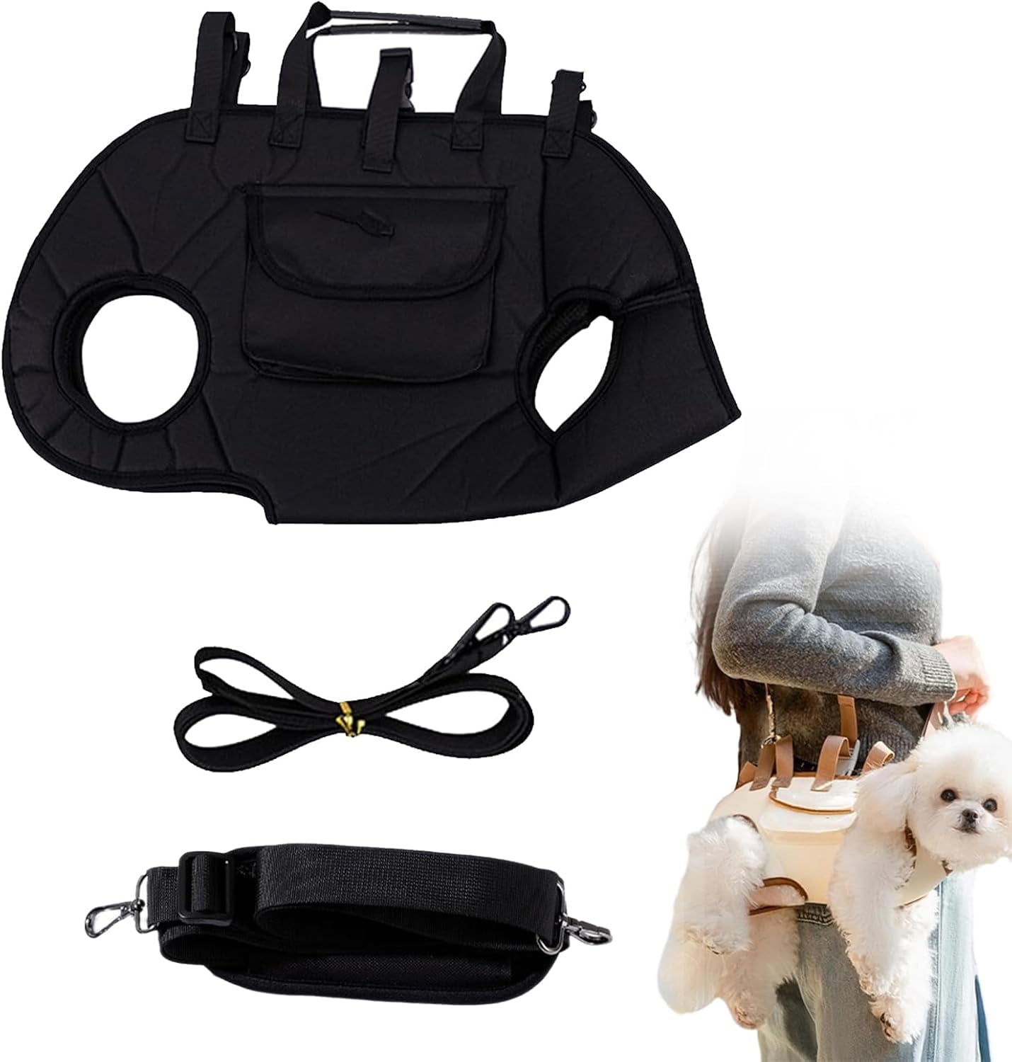 Breathable Multi-Function Pet Carrier Backpack, Adjustable Full-Body ...