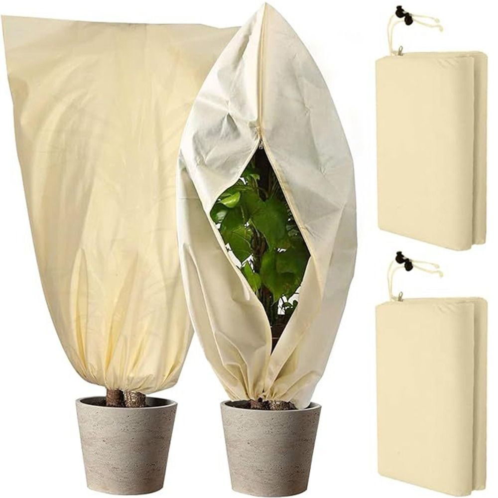 Breathable Non-woven Winter Plant Protection Bag with Zip Drawstring ...