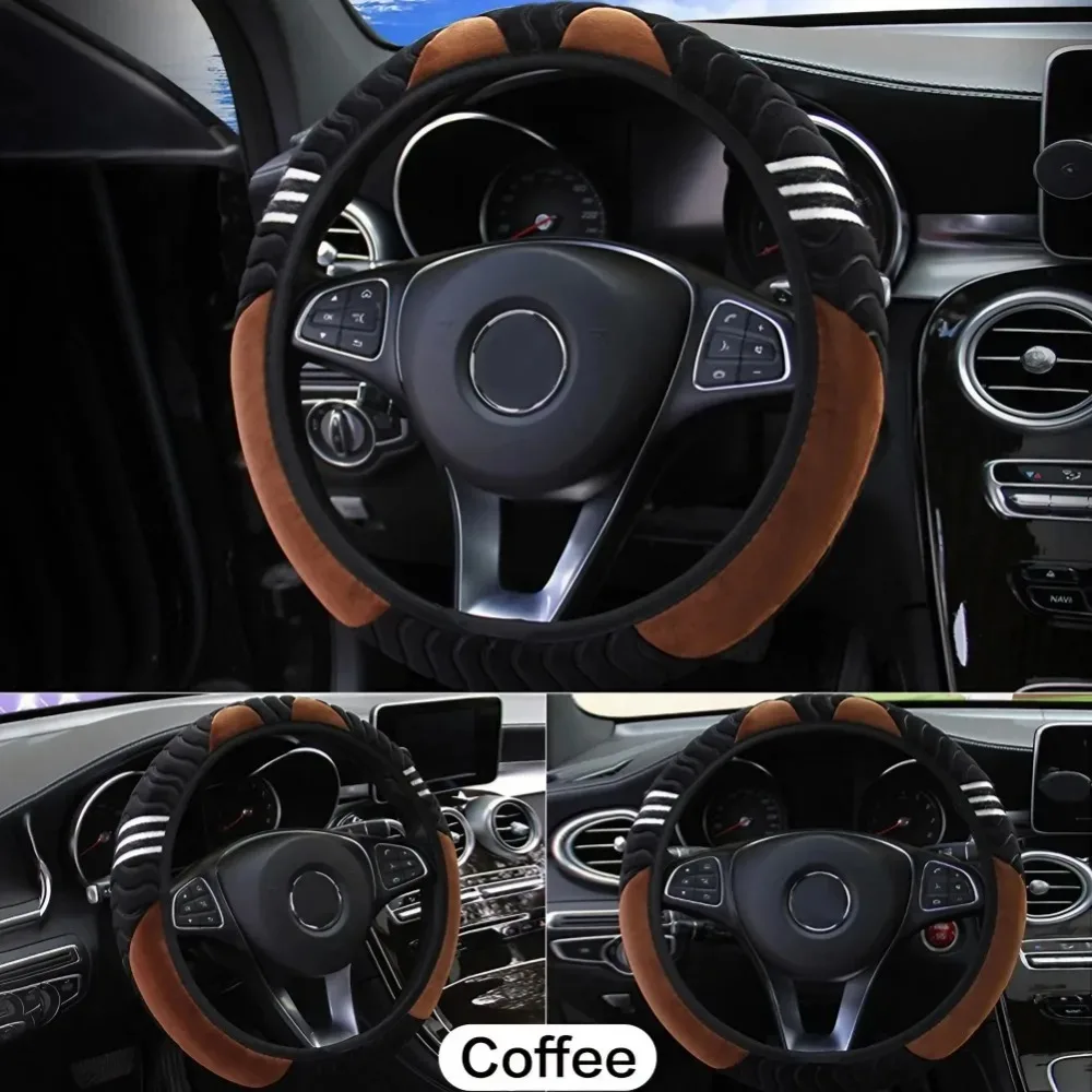 Breathable PU Leather Anti-Slip Universal Car Steering Wheel Cover ...
