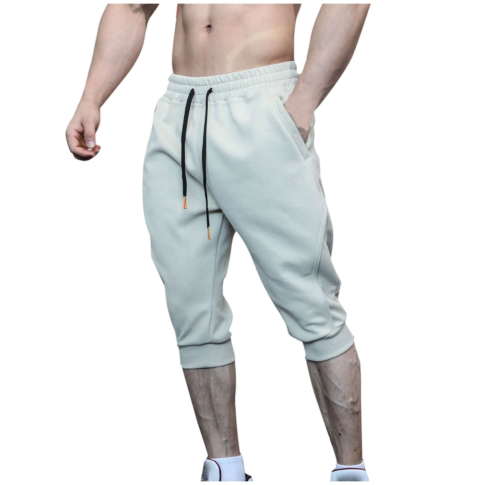 Breathable Pants Men Men's Summer Pants Mens Capri Workout Pants 3/4 ...