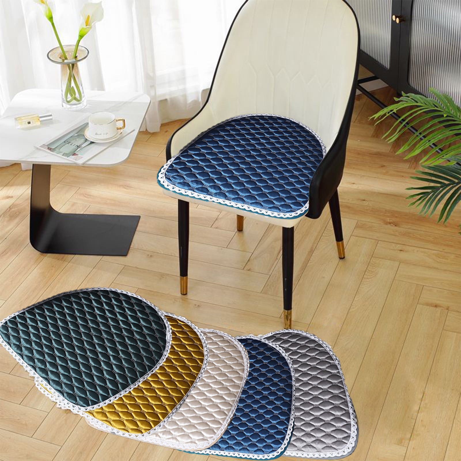 Breathable Polyester Chair Cushion with Non-Slip Base, Thick Comfort ...