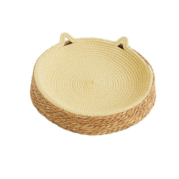 Breathable Rattan Pet Bed, Round Shaped Dog Mat, Cozy Sleeping Cushion ...