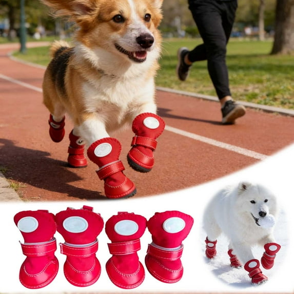 Breathable Reflective Protective Dog Shoes Boots With Adjustable Straps ...