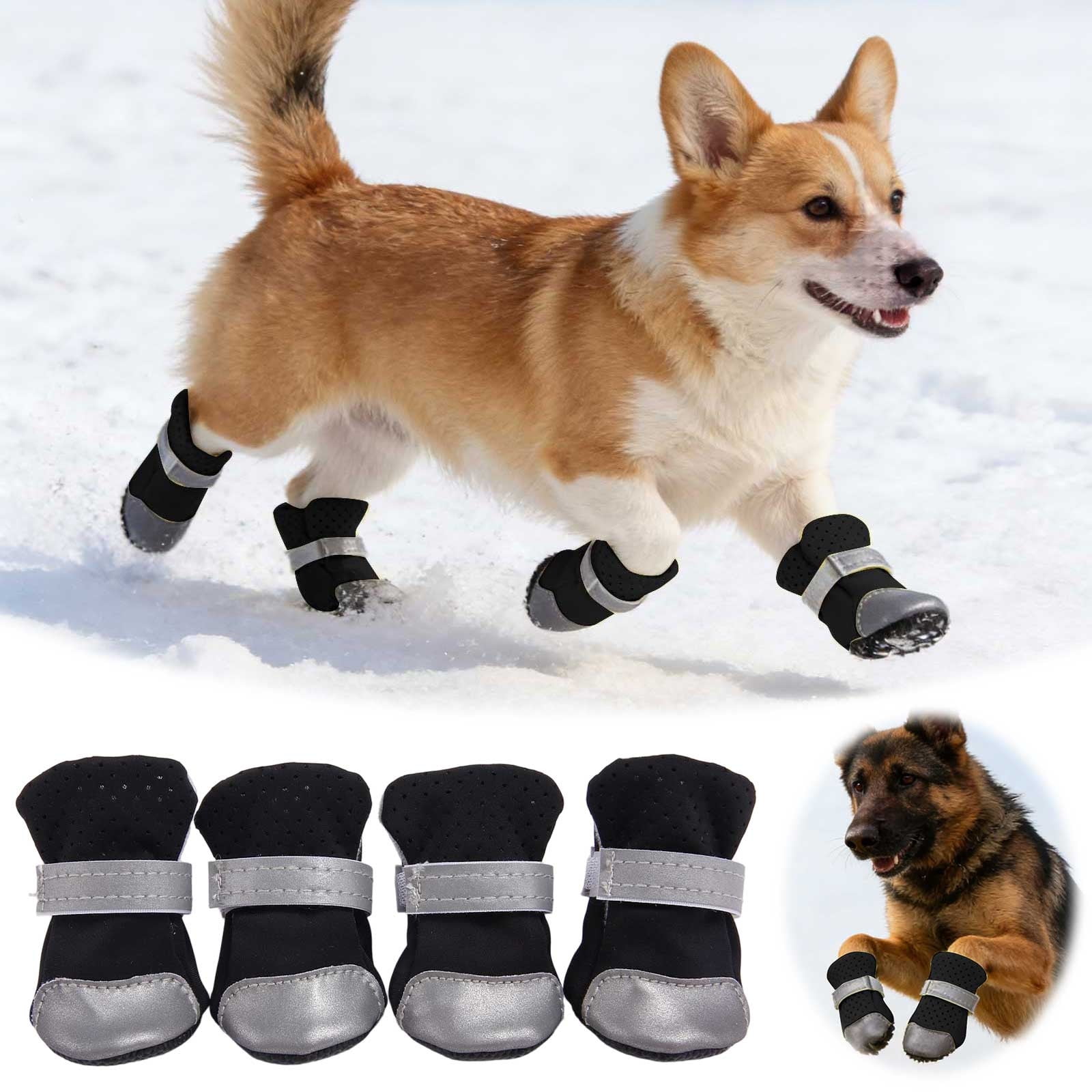 Breathable Shoes with Reflective Strap Boots for Small to Medium Dogs 4 ...