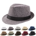 Breathable Short Brim Fedora Hat Men's Linen Summer Ribbon Panama Hat ...