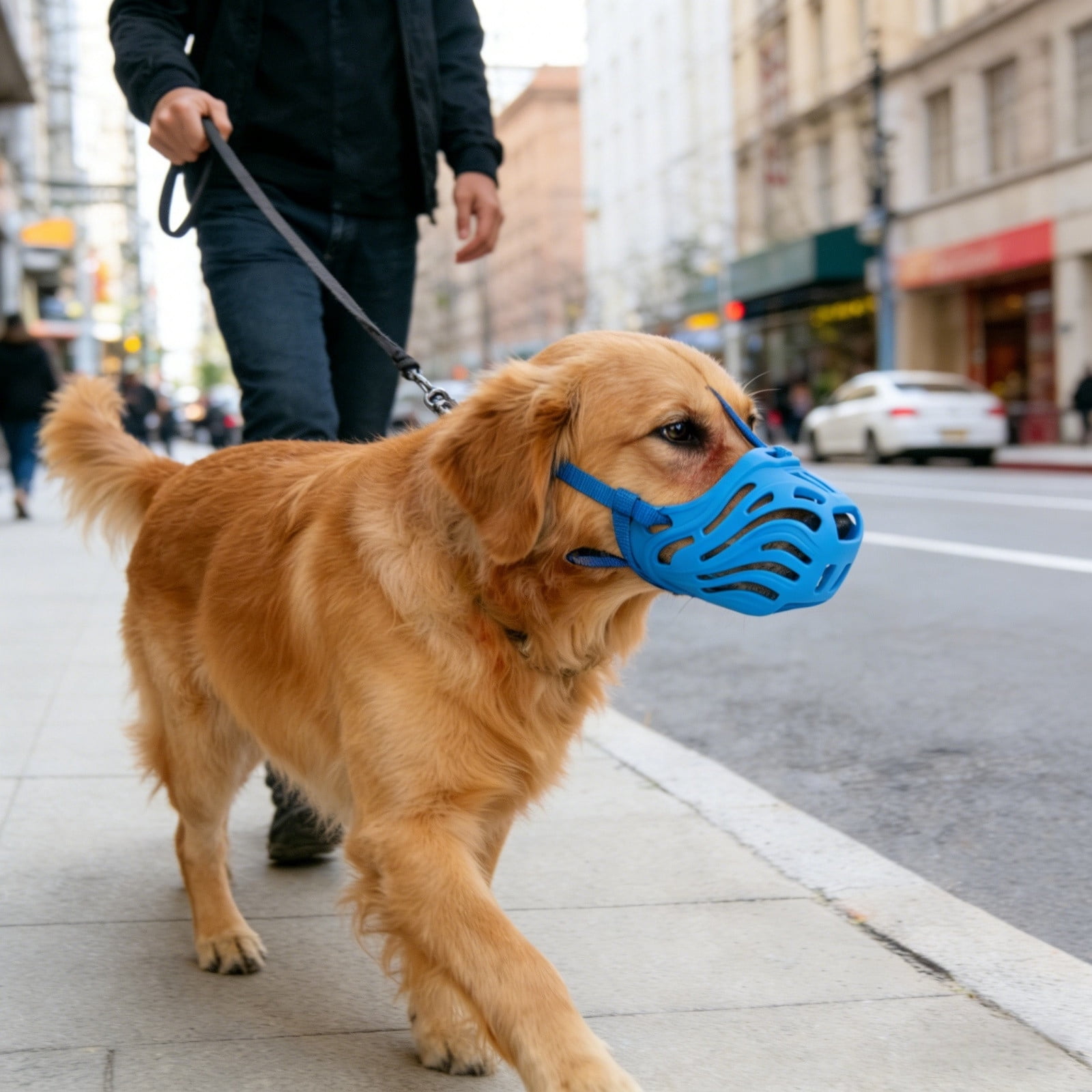 Breathable Silicone Dog Muzzle for Large Breeds, Adjustable Anti Dog ...