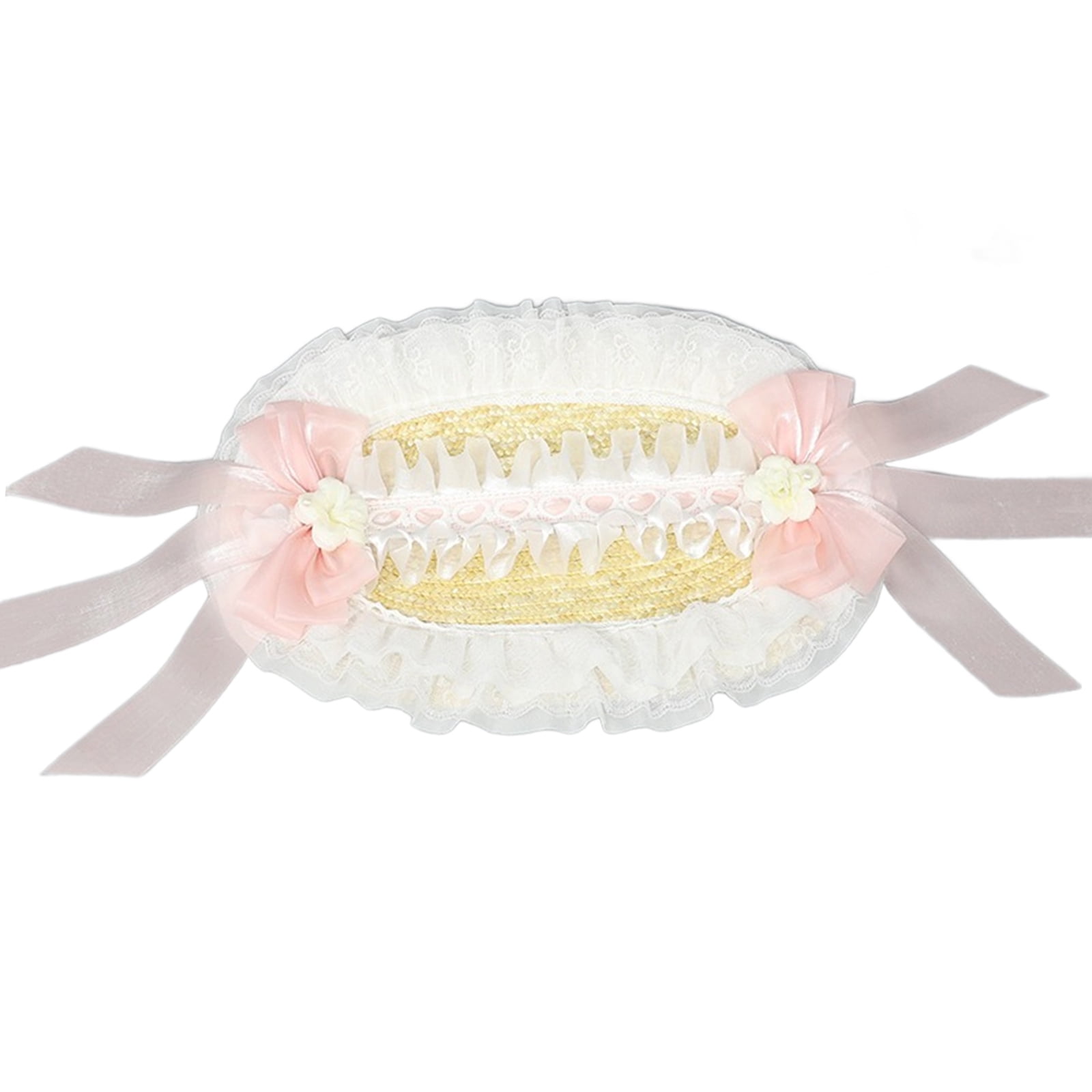 Breathable Straw Bonnet Hat Comfortable Victorian Teaparty Hat With ...