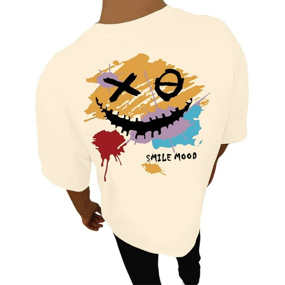 Breathable T-Shirts For Men Casual Crew Neck Short Sleeve Summer Letter ...