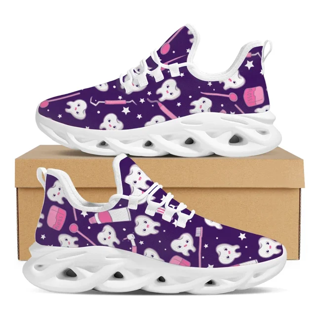 Breathable Teeth Nursing Flats Shoes Woman Casual Sneaker Premium Sketch Toothbrush Design