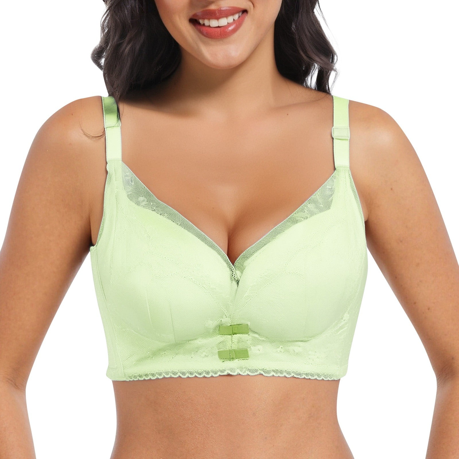 Breathable Thin Hole Cup Big Appear Smaller Push Up Adjustable Retracting Bra Without Steel ...