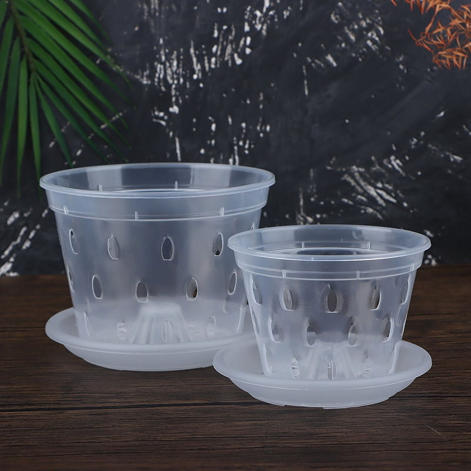 Breathable Transparent Plastic Flower Pots with Drainage Holes - Ideal ...