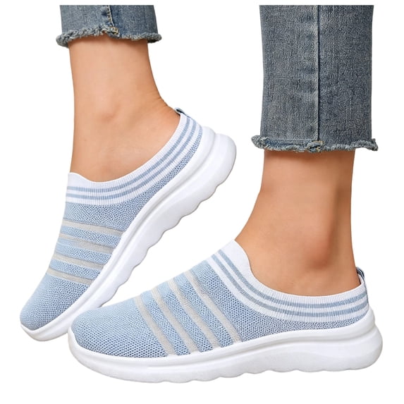 Breathable Walking Sneakers for Women Embroidery Butterfly Running ...