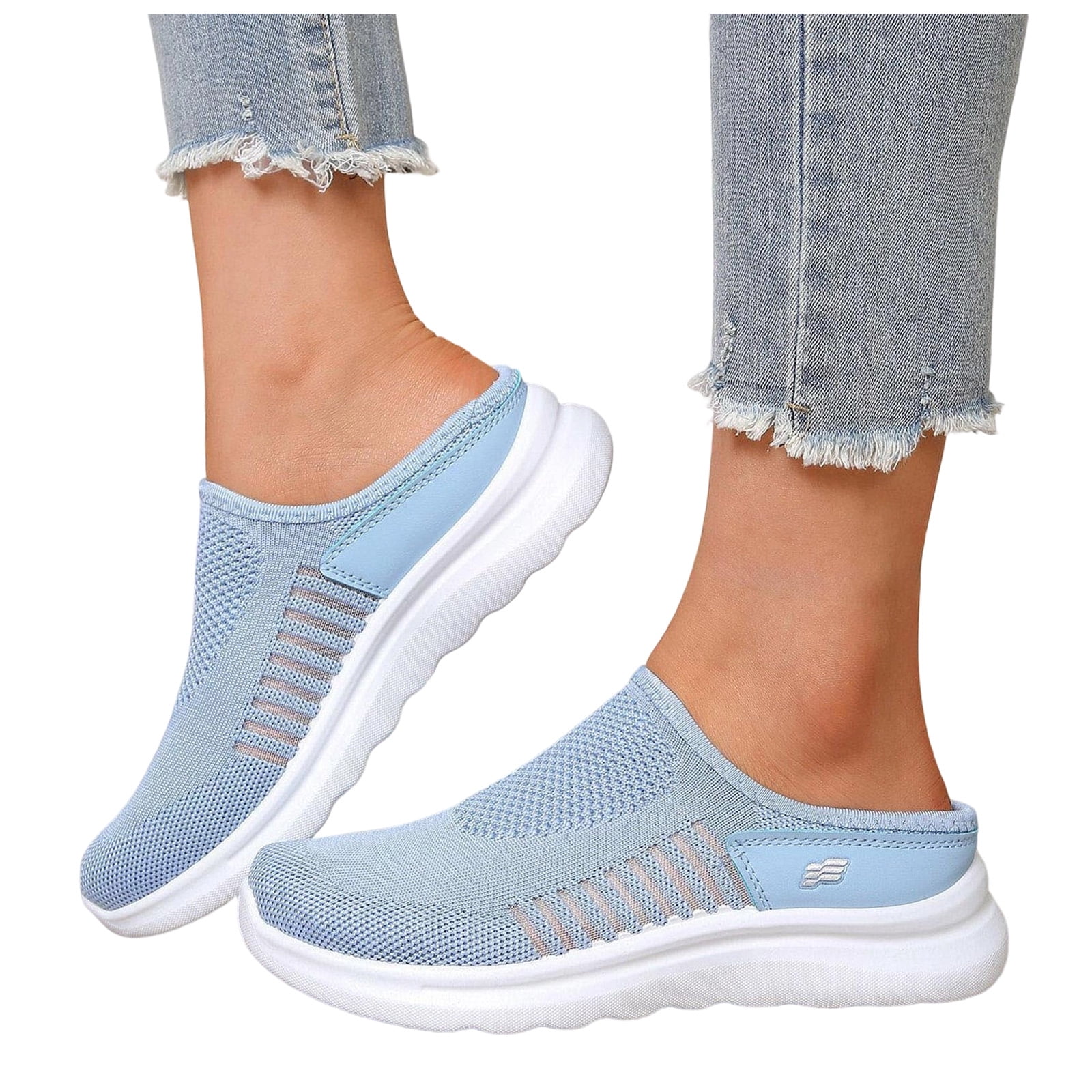 Breathable Walking Sneakers for Women Embroidery Butterfly Running ...