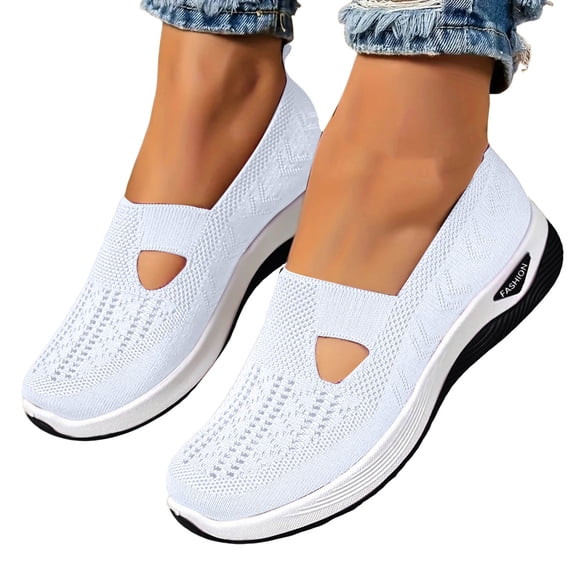 Breathable Walking Sneakers for Women Embroidery Butterfly Running ...