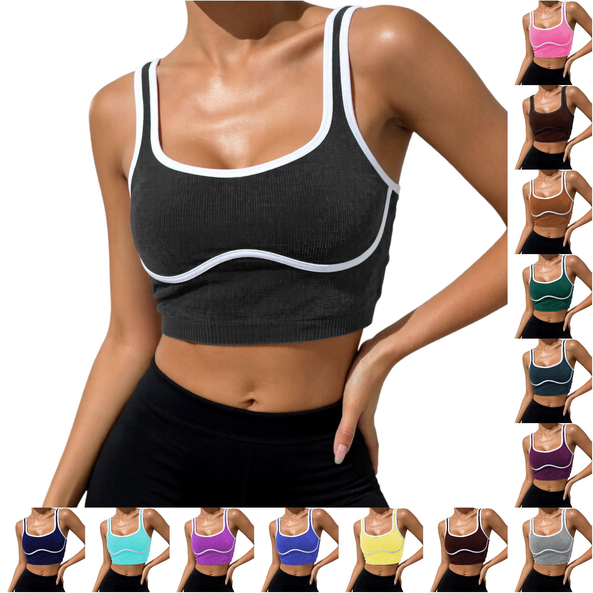 Breathable Wireless Back Design Athletic Tank Top For —Stretchy Jogging ...