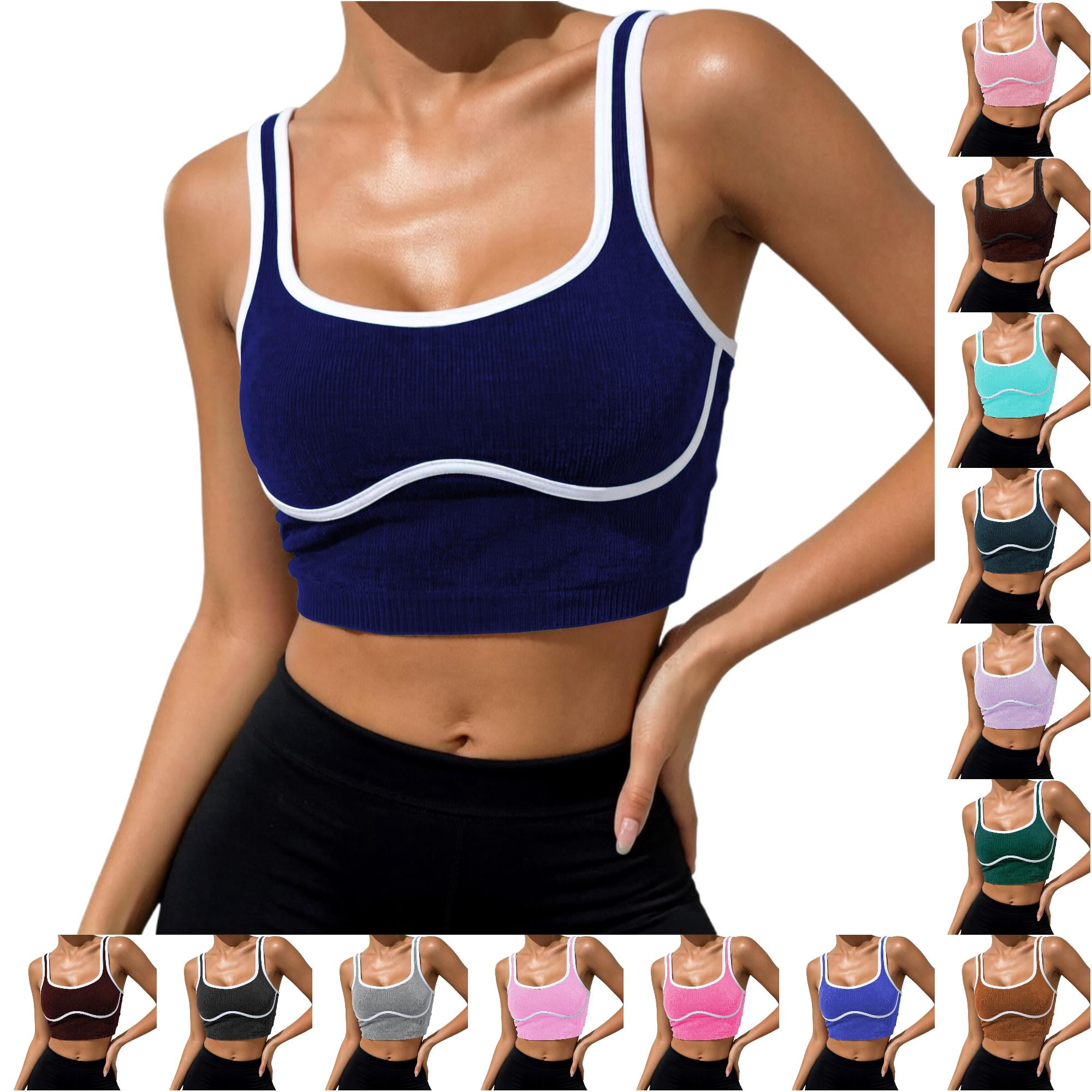 Breathable Wireless Back Design Athletic Tank Top For —Stretchy Jogging ...