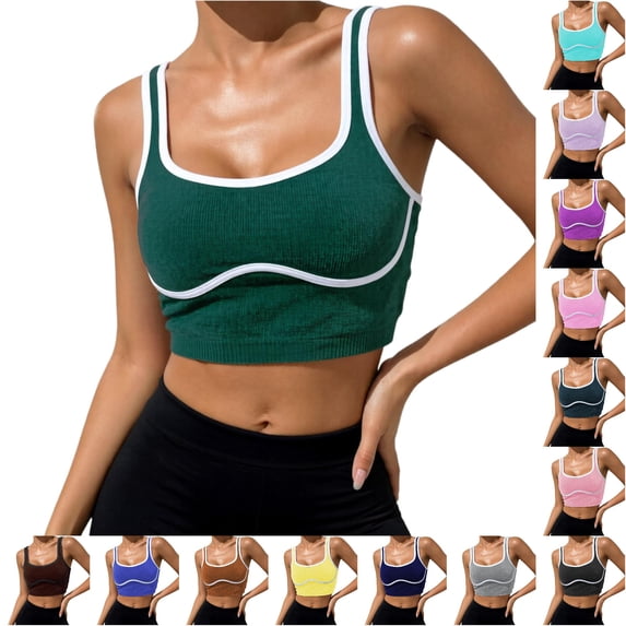 Breathable Wireless Back Design Athletic Tank Top For —Stretchy Jogging ...