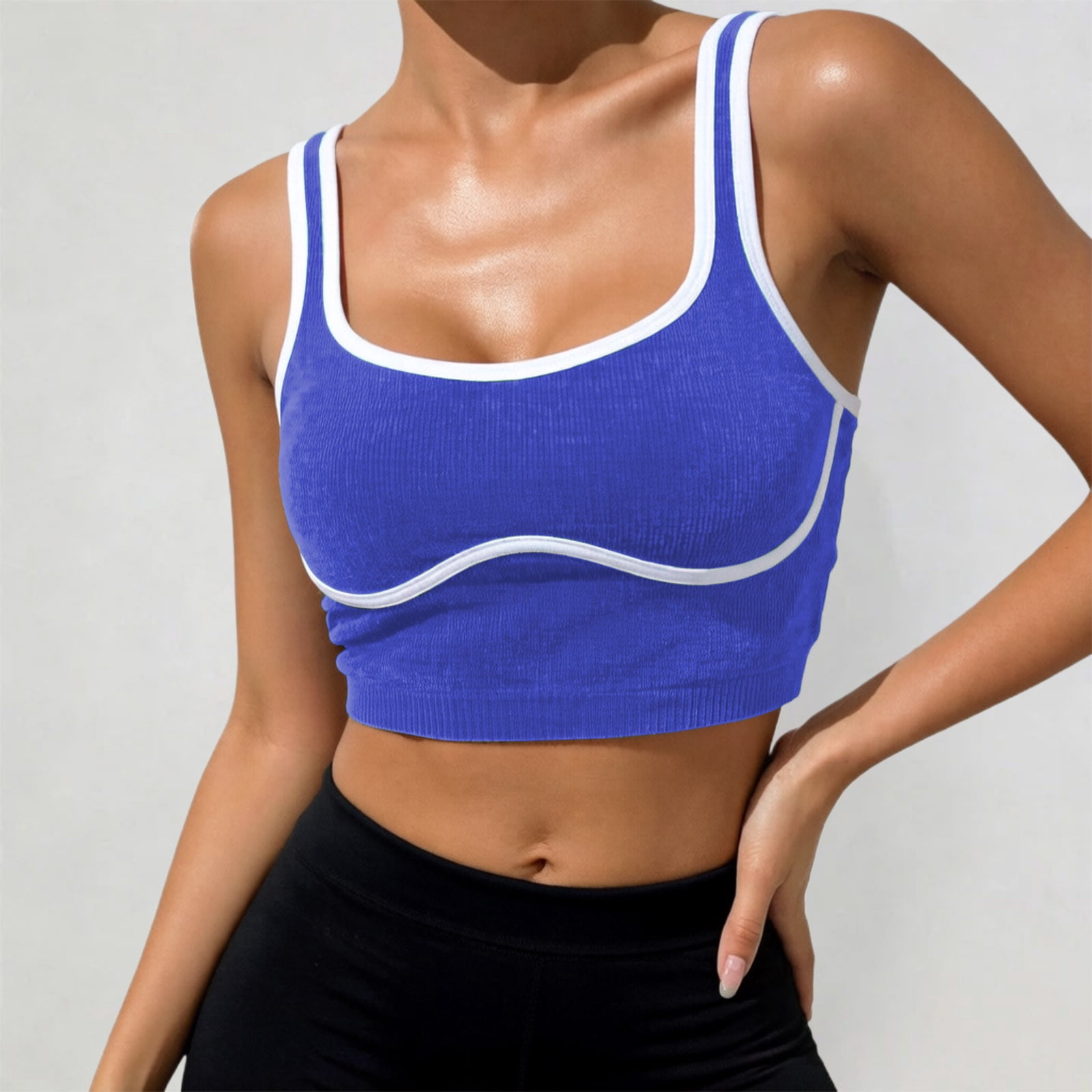 Breathable Wireless Back Design Athletic Tank Top for —Stretchy Jogging ...
