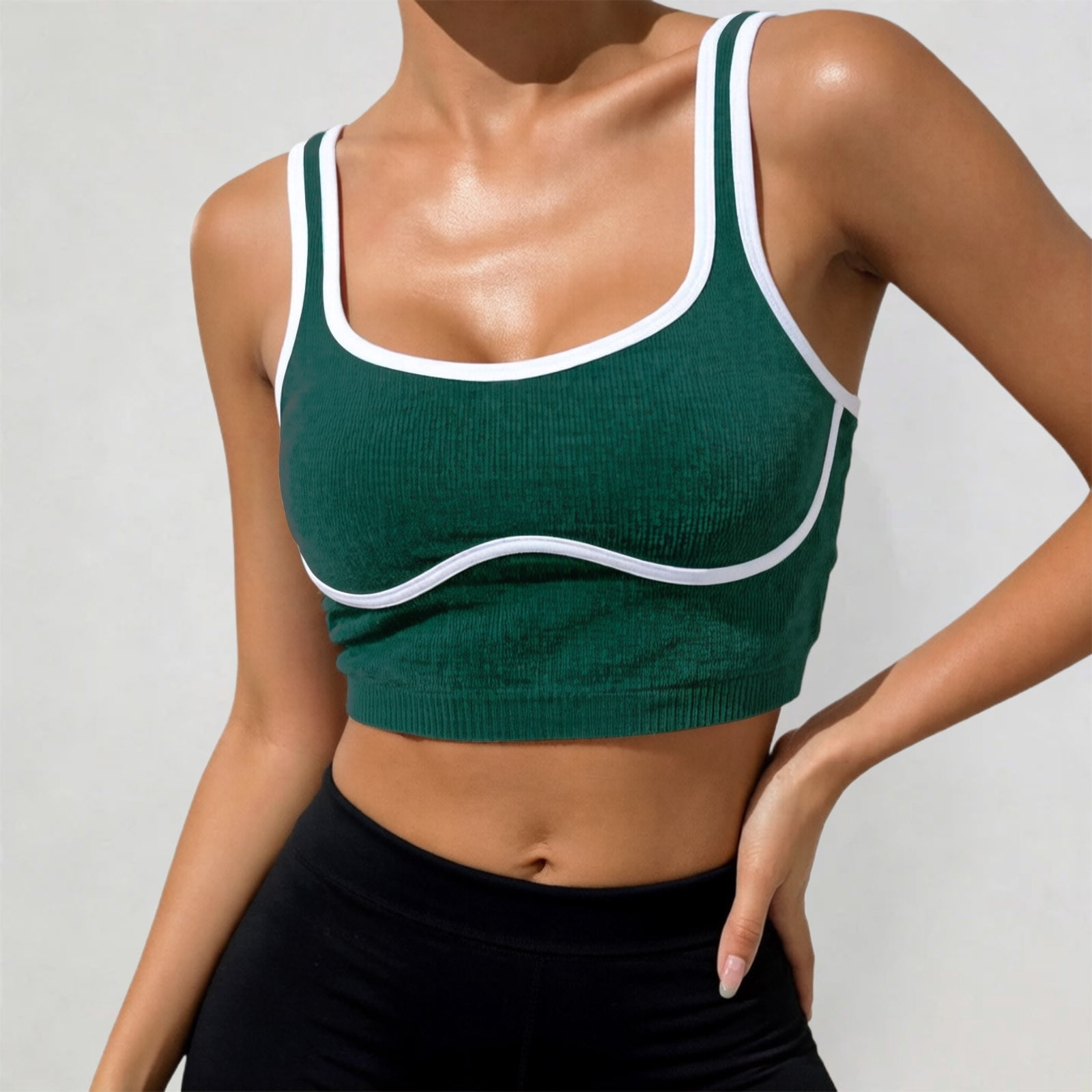 Breathable Wireless Back Design Athletic Tank Top for —Stretchy Jogging ...