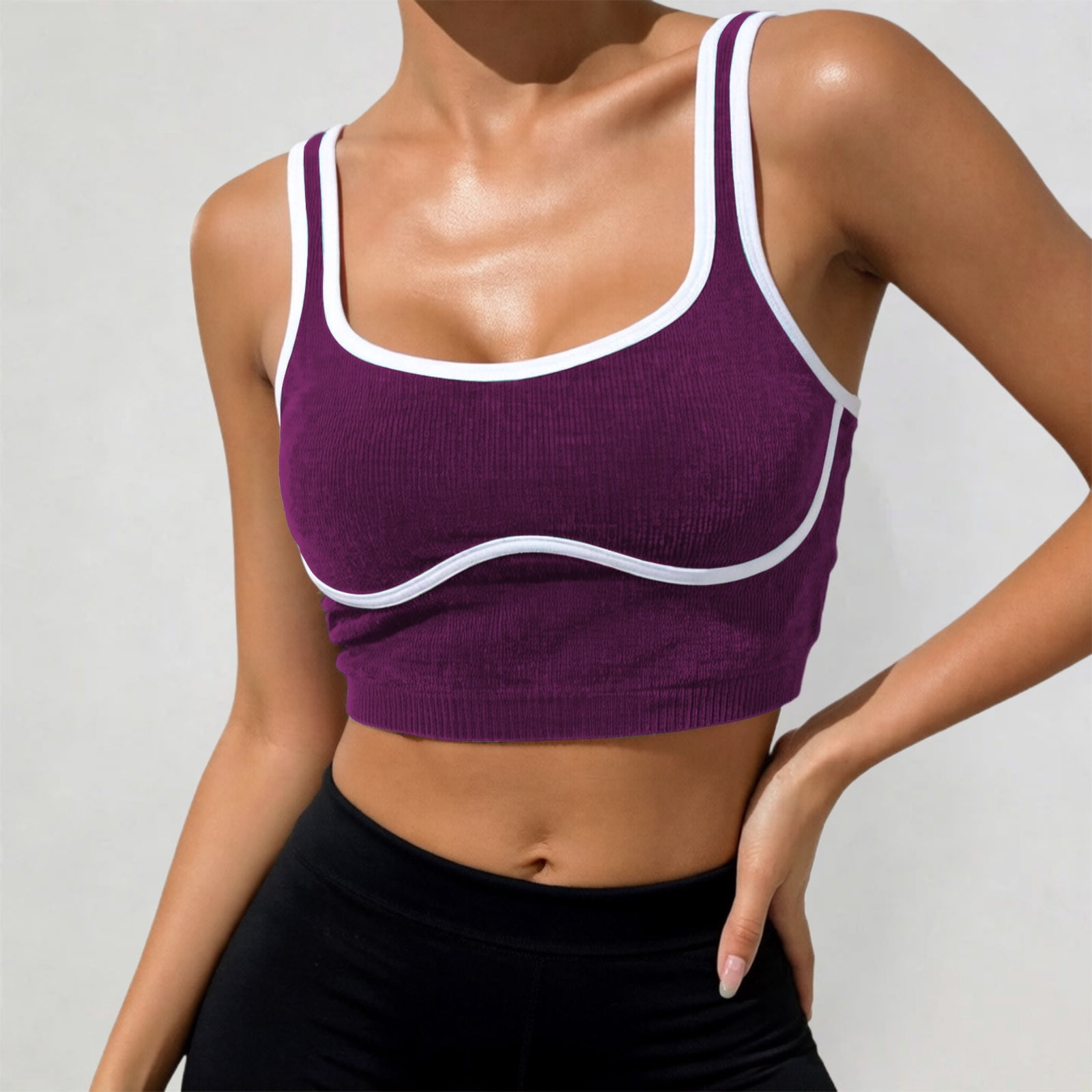 Breathable Wireless Back Design Athletic Tank Top for Women – Stretchy ...