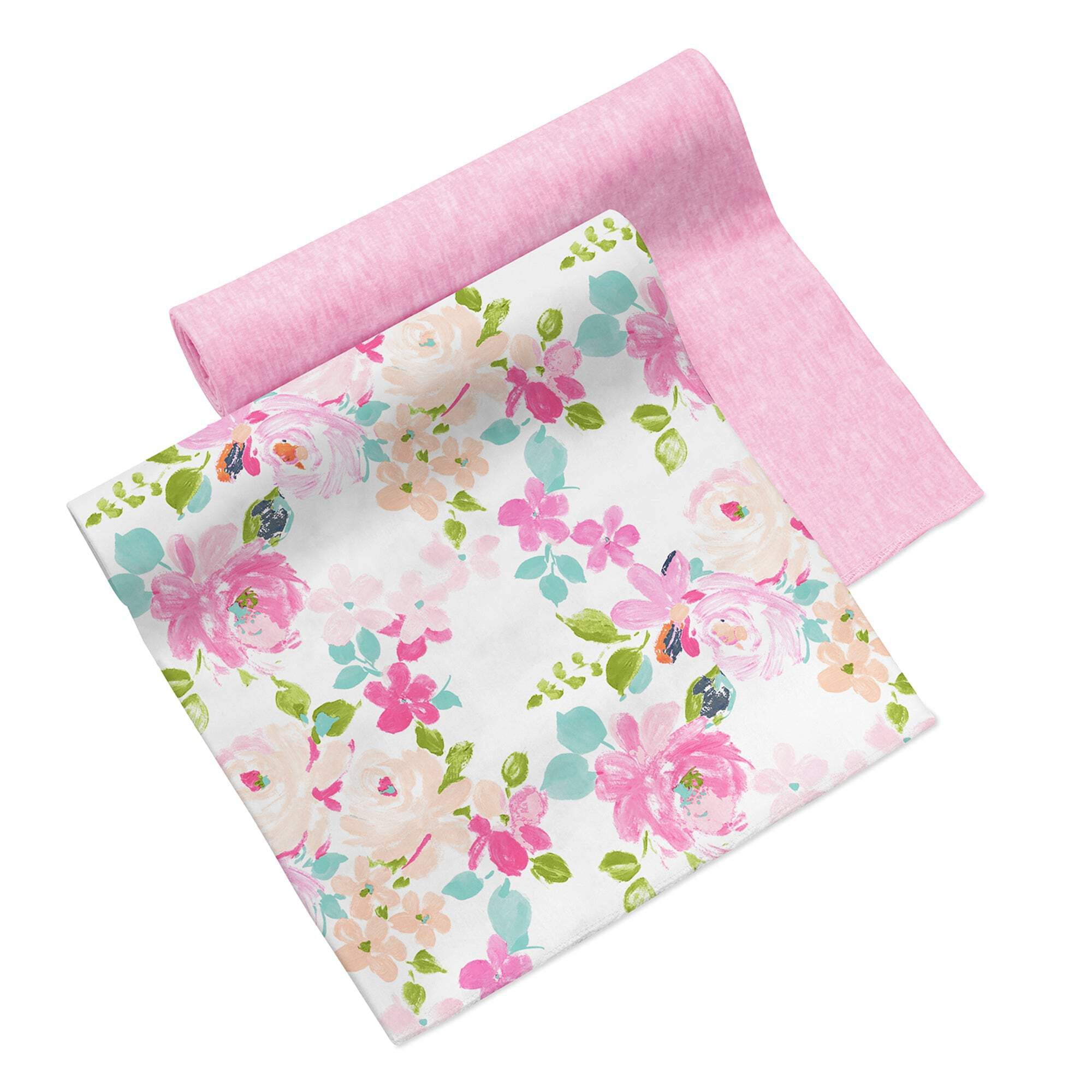 BreathableBaby Swaddle Blanket, Watercolor Bloom & Pink Heather, 2 Pack ...