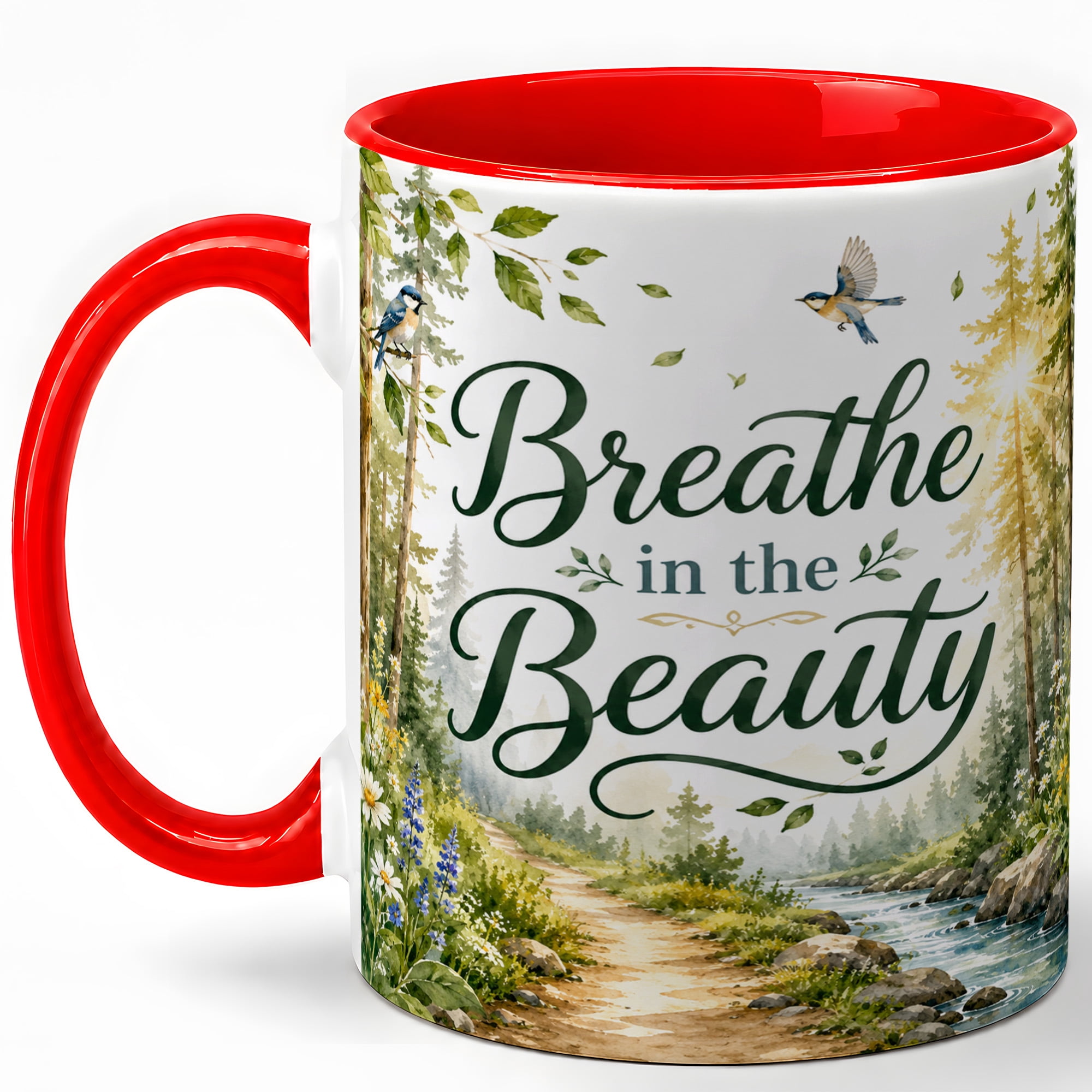 Breathe in the Beauty Coffee Mug, Forest Nature Mug, Outdoor Hiking ...