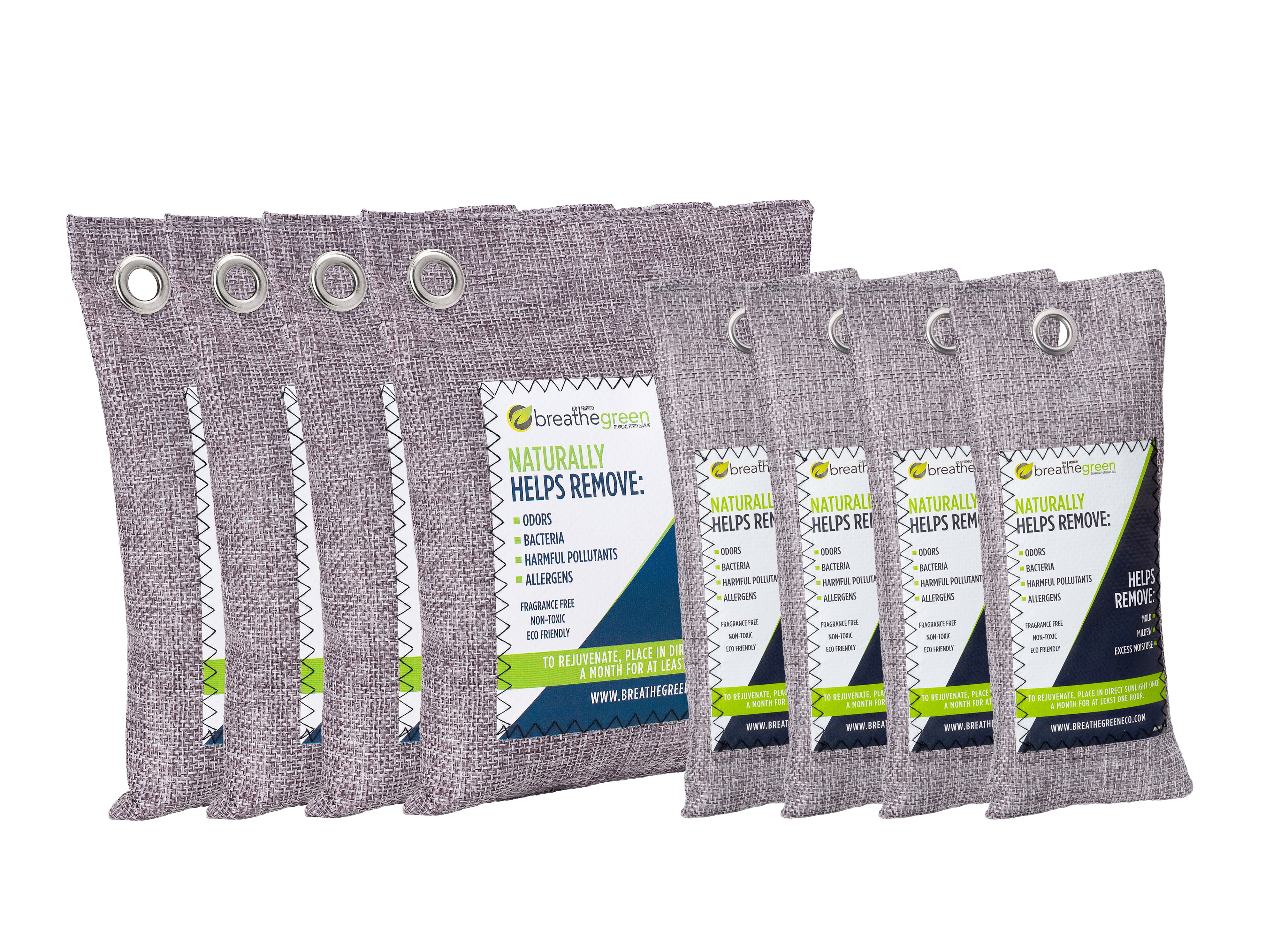 Breathe Green Charcoal Odor Eliminator Bags (8-Pack) | Activated ...
