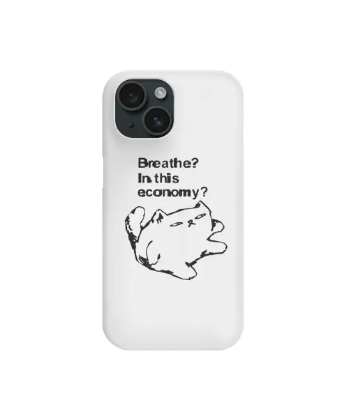 Breathe In This Economy Cat Funny Meme Phone Case for iPhone 16 15 14 ...
