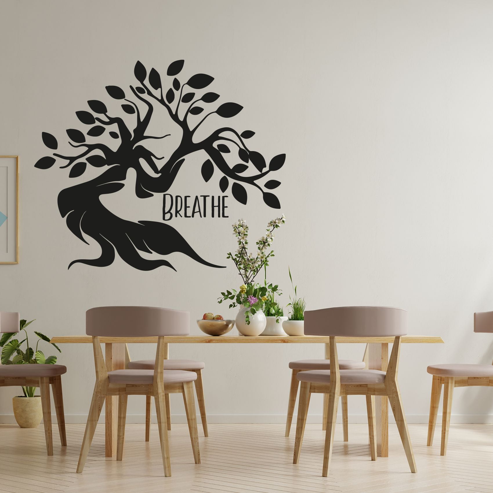 Breathe - Life Reminder Beautiful Tree Silhouette Big Tree Drawing ...